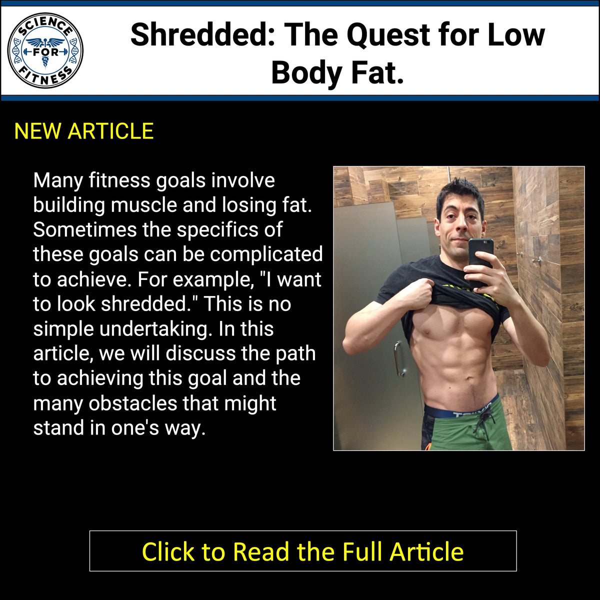Shredded: The Quest for Low Body Fat – Science for Fitness